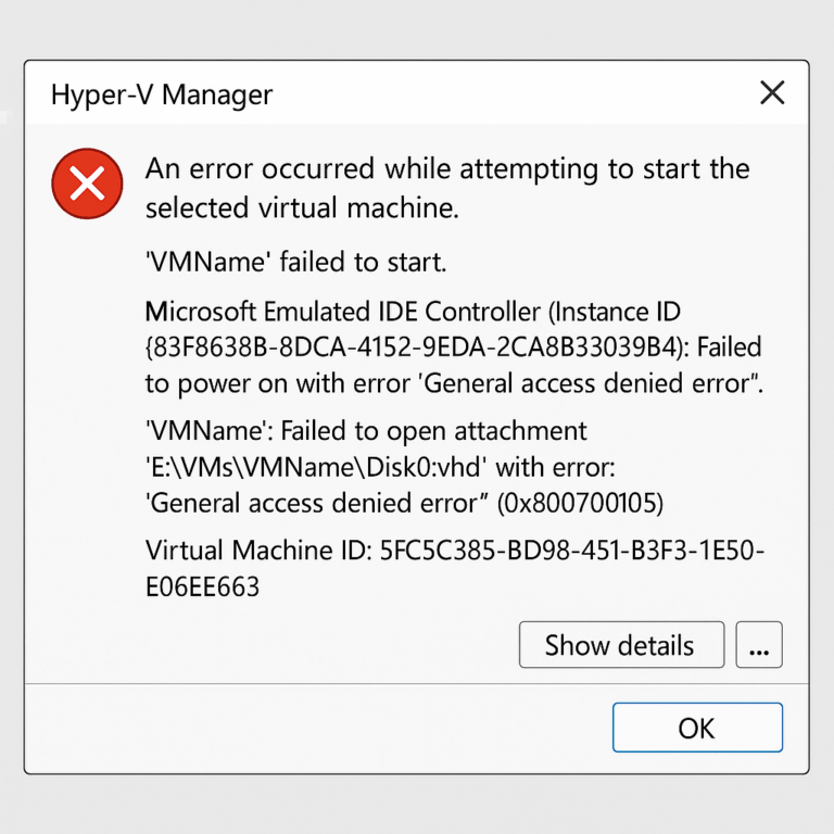 Fixing Hyper-V 0x80070005 Error : Complete Guide to the “General Access ...